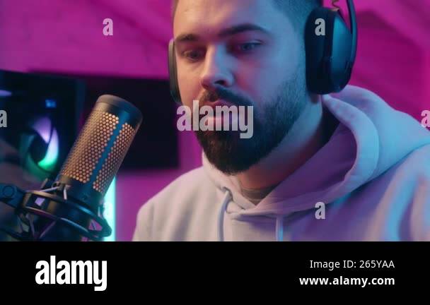 Caucasian man male guy gamer streamer radio host representor playing ...