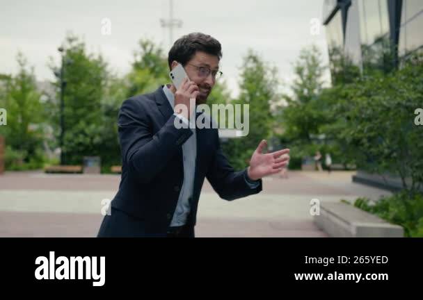 Angry stressed busy Caucasian businessman guy business entrepreneur ...