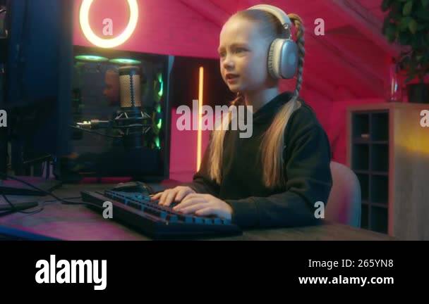 Little girl focused concentrated worried anxiety daughter child kid ...