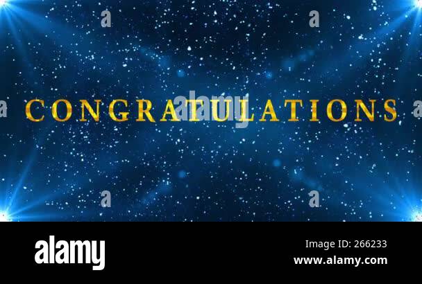 Gold Congratulations text animation on a bokeh background in 4K ...