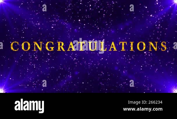 Gold Congratulations text animation on a bokeh background in 4K ...