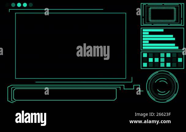4K digital Security HUD futuristic background in Alpha Channel ...
