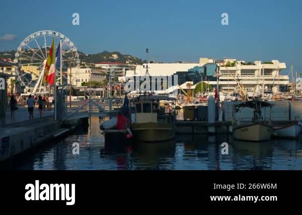 Cannes, France - October 15, 2024: Boats docked in the Port de Cannes ...