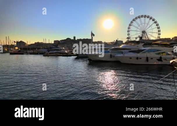 Cannes, France - October 15, 2024: Boats docked in the Port de Cannes ...