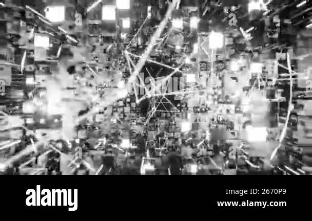 abstract technology background with random particles Stock Video ...