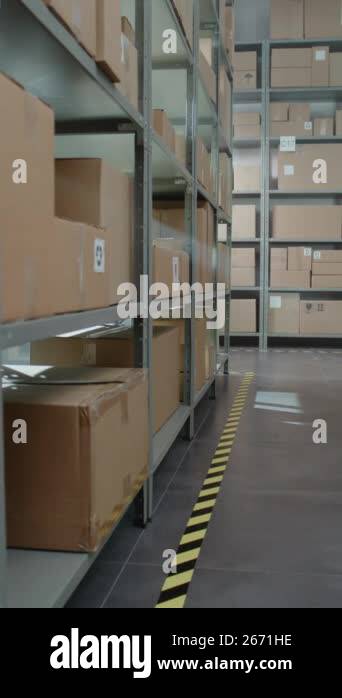 Big Storage, Warehouse Retail Center with Rows of Shelves with ...