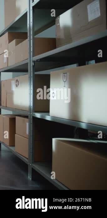 Big Storage, Warehouse Retail Center with Rows of Shelves with ...