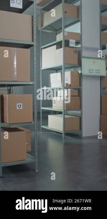 Big Storage, Warehouse Retail Center with Rows of Shelves with ...