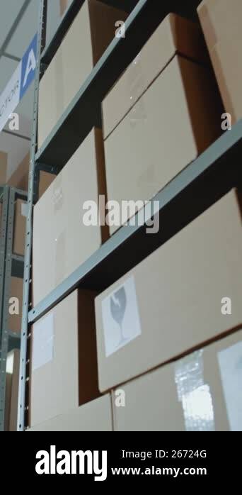 Big Storage, Warehouse Retail Center with Rows of Shelves with ...