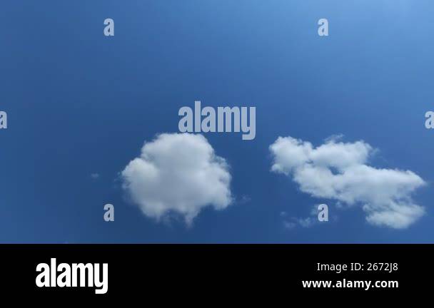 timelapse of clouds with clear sky at noon in summer. texture effect ...