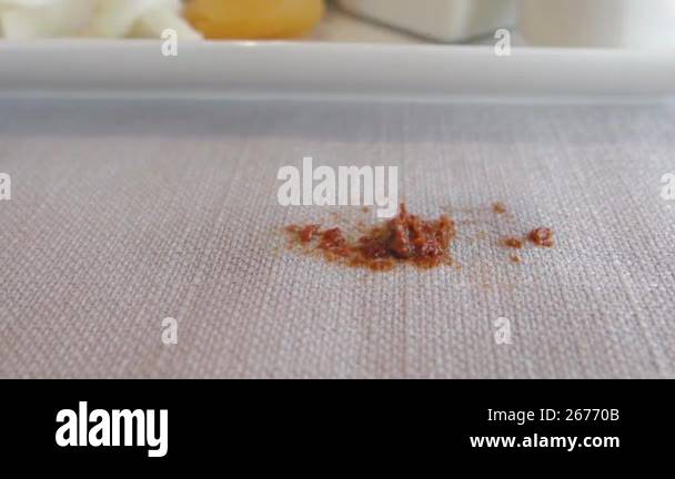 foods spilled over the breakfast table Stock Video Footage - Alamy