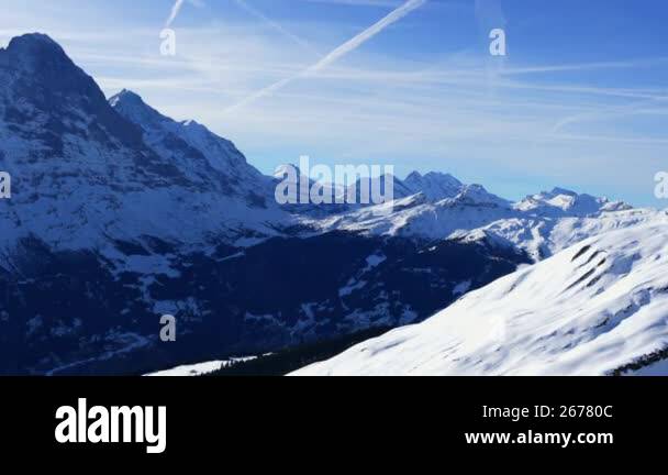 Winter Wonderland in Switzerland - Snow-Covered Alpine Mountain ...
