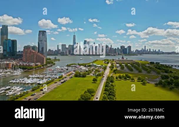 NYC aerial view. New York City skyline. Park and cityscape of Manhattan ...