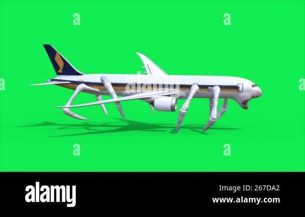 Green Screen Plane Eater Monster Loop Side 3D Animations SCP Rendering ...