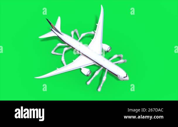 Green Screen Plane Eater Monster Loop Top 3D Animations SCP Rendering ...