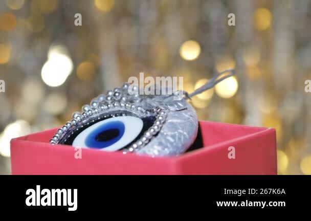 Evil eye beads in Valentine's Day Red Colored Gift Package Stock Video ...