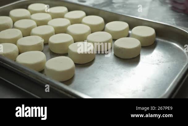 Process of Making Bread Rolls by Baker at Restaurant Kitchen. Slow ...