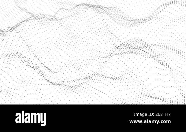 Dynamic wave with many dots. Abstract motion background of dots. Technology or science. 3d ...