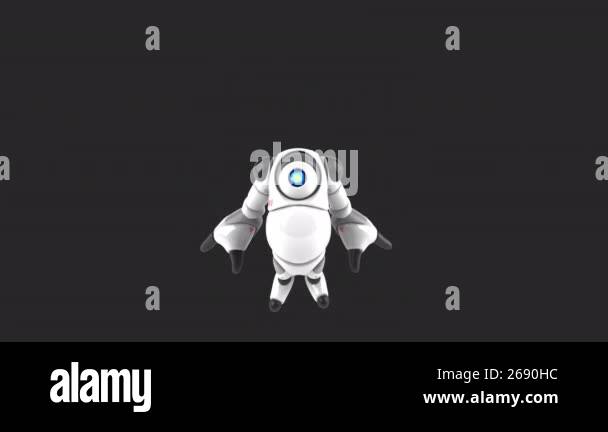Fun 3D animation cartoon character robot waving hand Stock Video ...