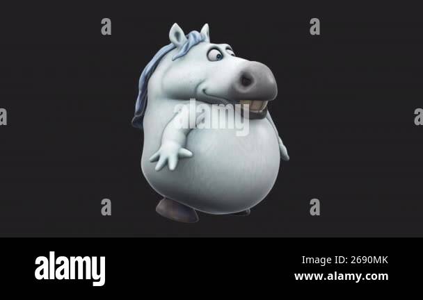 Funny cartoon character horse gesturing hello - 3d animation Stock ...