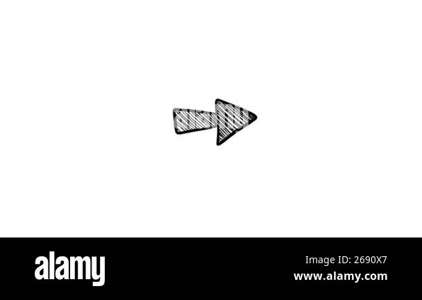 Moving arrow pointing right direction animation collection doodle style ...