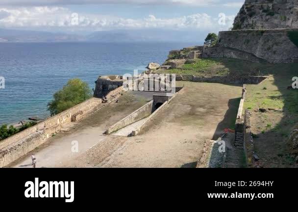 Greece - June 24th 2024: The Old Fortress of Corfu military outpost on ...