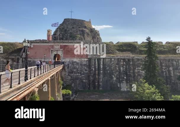 Greece - June 24th 2024: The Old Fortress of Corfu military outpost on ...