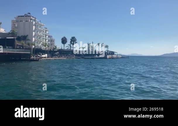 Albania: January 3rd 2025: Saranda beach front view. Coastal city in ...