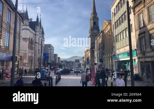 View in the city centre of Inverness, Scotland. The gateway to the ...
