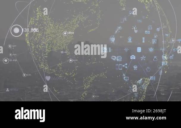 Smart city and communication network concept. Digital transformation ...