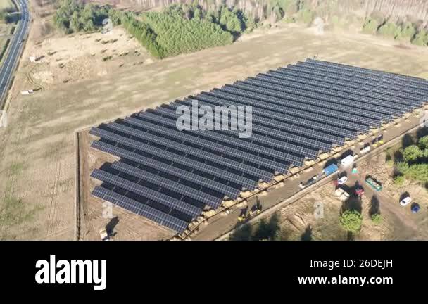 Photovoltaic cells solar farm infrastructure outdoors Stock Video ...