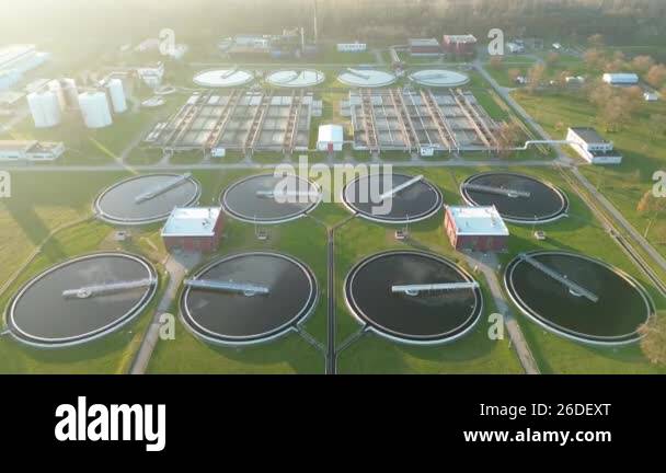 Rural sewage treatment and management plant Stock Video Footage - Alamy