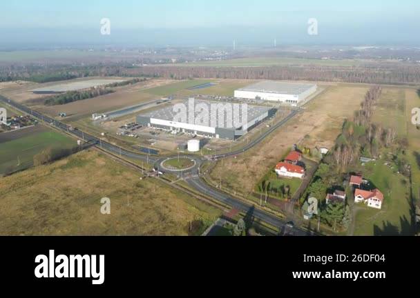 Distribution center with trucks and shipping dock Stock Video Footage ...