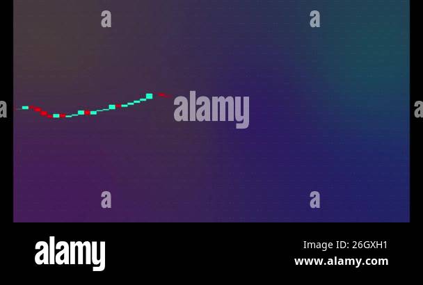 Dynamic evolution of a stock market chart with a sequence of blue and ...