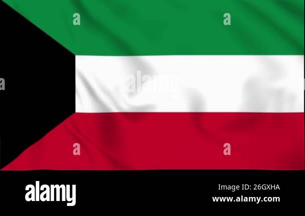 Kuwait Waving Flag, Kuwait Flag, Flag of Kuwait Waving Animation ...