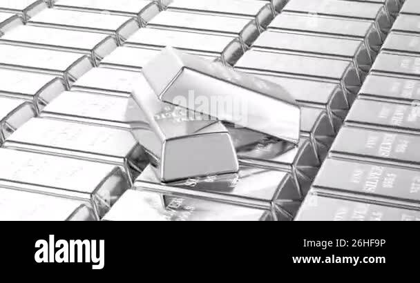 Silver ingots background, rotation animation, seamlessly loopable. 3D ...