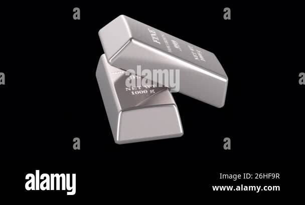 Molybdenum ingots rotation animation, seamlessly loopable. 3D rendering ...
