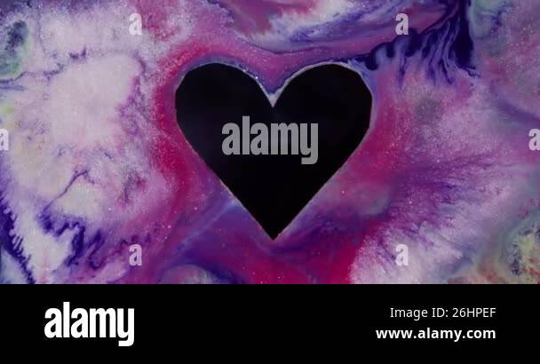 Love ink romantic. Heart paint. Defocused red white multicolor black ...