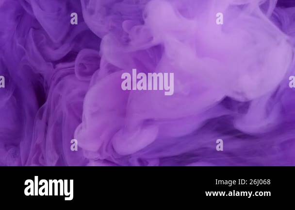 Neon haze. Paint water splash. Purple color underwater acrylic ink drop ...