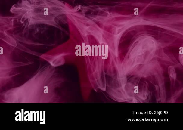 Neon vapor. Paint swirl. Pink color ink water smoke cloud floating ...