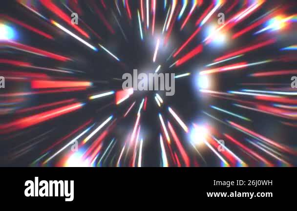 Colorful lights burst from a black background, creating an enchanting ...