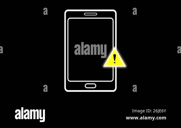 Animated Warning Sign on Phone. Alert Concept Video - Transparent ...
