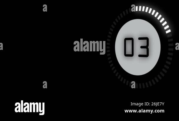 10 sec countdown animation. Circle shaped smooth animated indicator on black background Stock ...