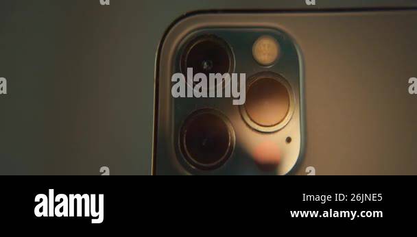 Aesthetic view of a smartphones camera module, highlighting lenses ...