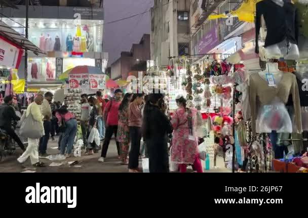 PUNE, INDIA, December 25, 2024 : Crowd of People for shopping at Tulshi ...