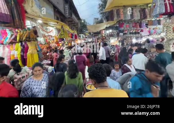 PUNE, INDIA, December 25, 2024 : Crowd of People for shopping at Tulshi ...