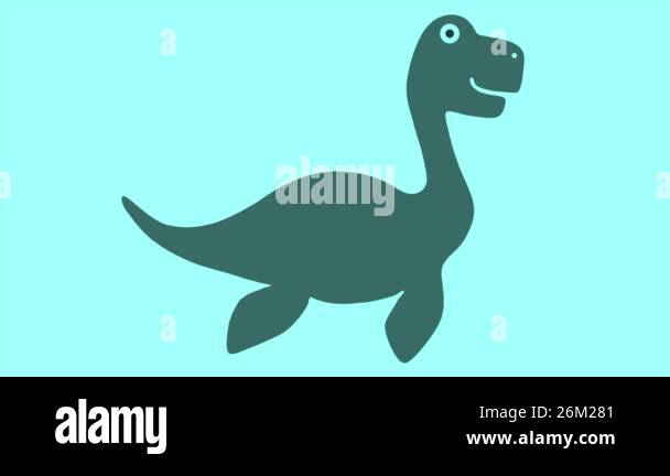 Silhouette Elasmosaurus dinosaur. Minimal modern seamless motion design ...
