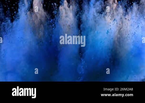Super Slow Motion Shot of Blue Powder Background at 1000fps. Filmed ...
