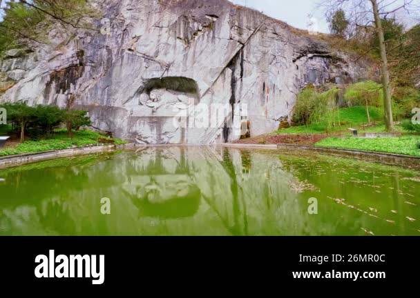 The masterpiece Lion Monument also famous as the Lion of Lucerne ...