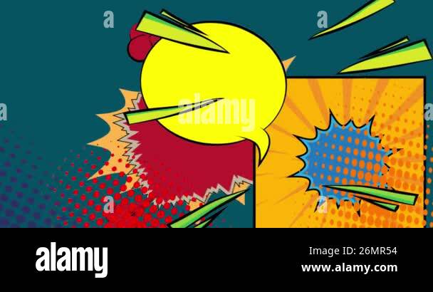 Cool cartoon background animation, comic book backdrop video. Retro ...